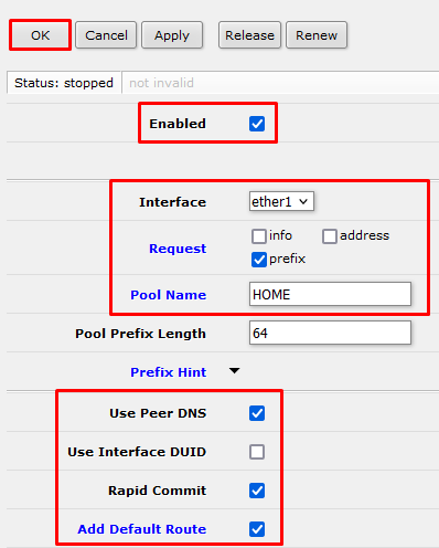 Настройка IPv6 на MikroTik - Дом.ру - Перми