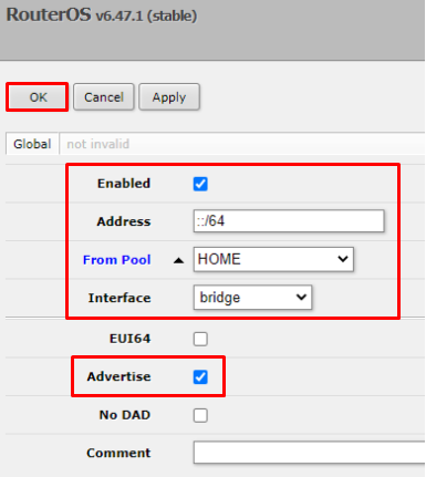 Настройка IPv6 на MikroTik - Дом.ру - Москве